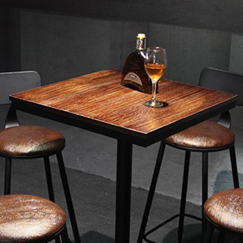 Industrial 1/2/3/4/5 Pieces Solid Wood Bar Table Set Fixed Counter Set ...